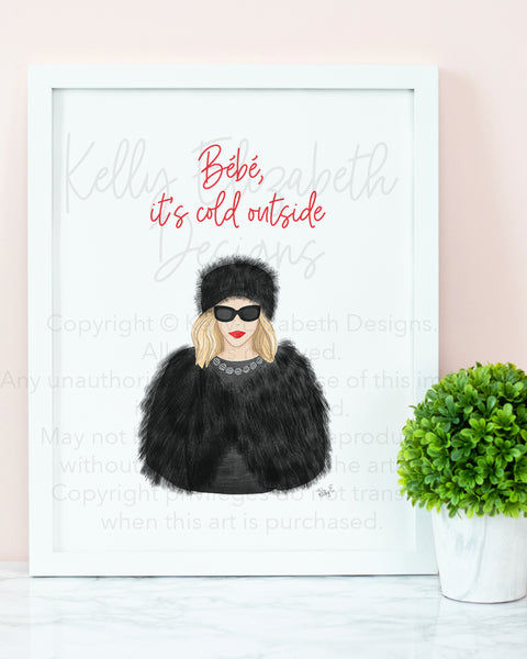 Bebe It's Cold Outside Art Print – Kelly Elizabeth Designs