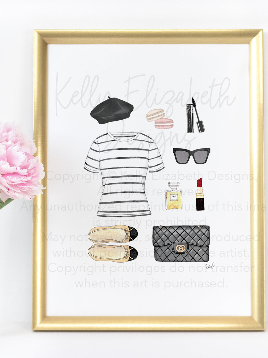 Parisian Style Classic Art Print – Kelly Elizabeth Designs